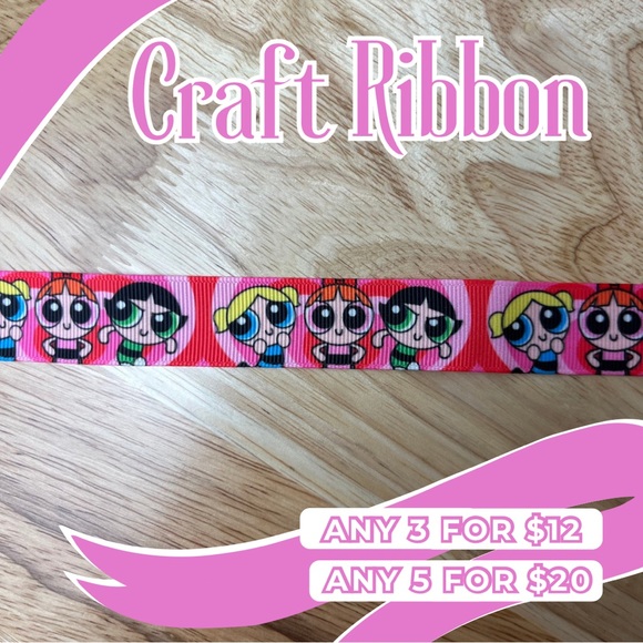Office | 78 Grosgrain Craft Ribbon 3 Yards Powerpuff Girls Cartoon ...